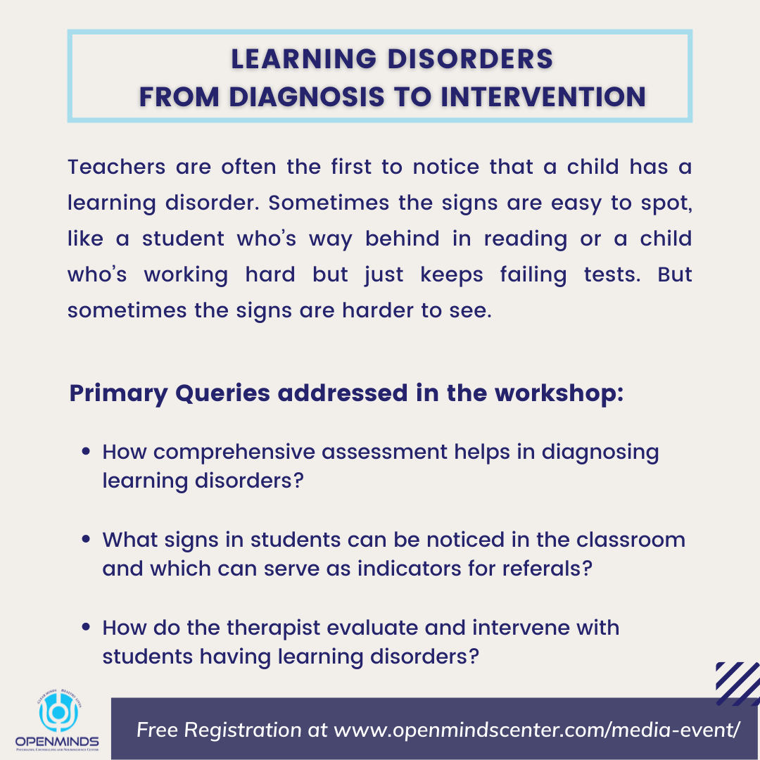 Webinar: Learning Disorders - OPENMINDS Psychiatry, Counselling ...