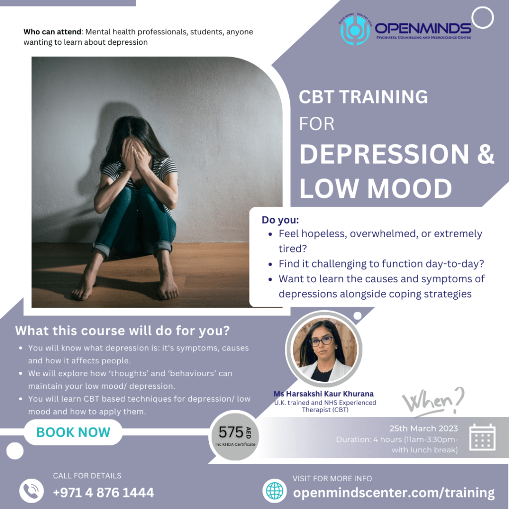 CBT Training for Depression and Low Mood - OPENMINDS Psychiatry, Counselling & Neuroscience Centre